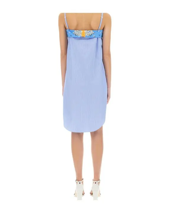 Moschino Spaghetti Strap Striped Dress