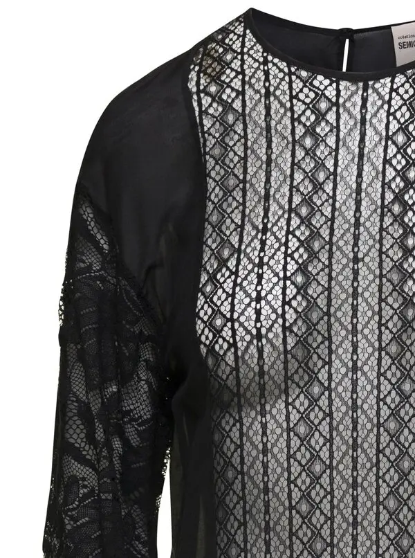 SEMICOUTURE Long-sleeved Lace Blouse
