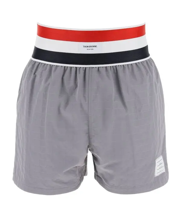Thom Browne Ripstop Logo Tag Bermuda Shorts