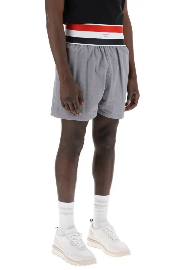 Thom Browne Ripstop Logo Tag Bermuda Shorts