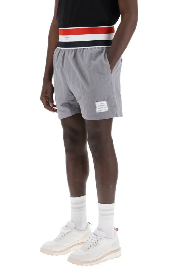 Thom Browne Ripstop Logo Tag Bermuda Shorts