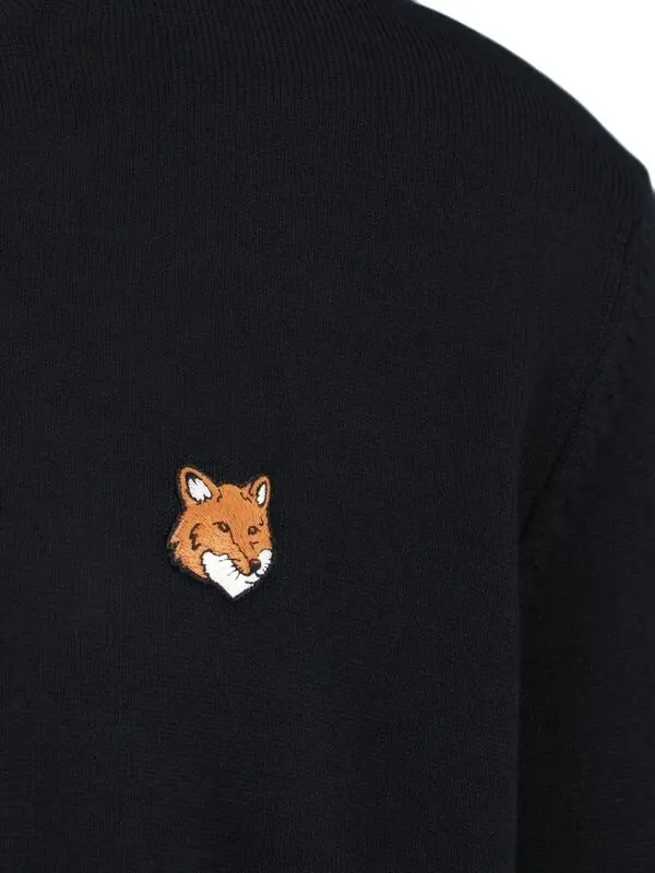 Maison Kitsuné Fox Head Crewneck Jumper - Black