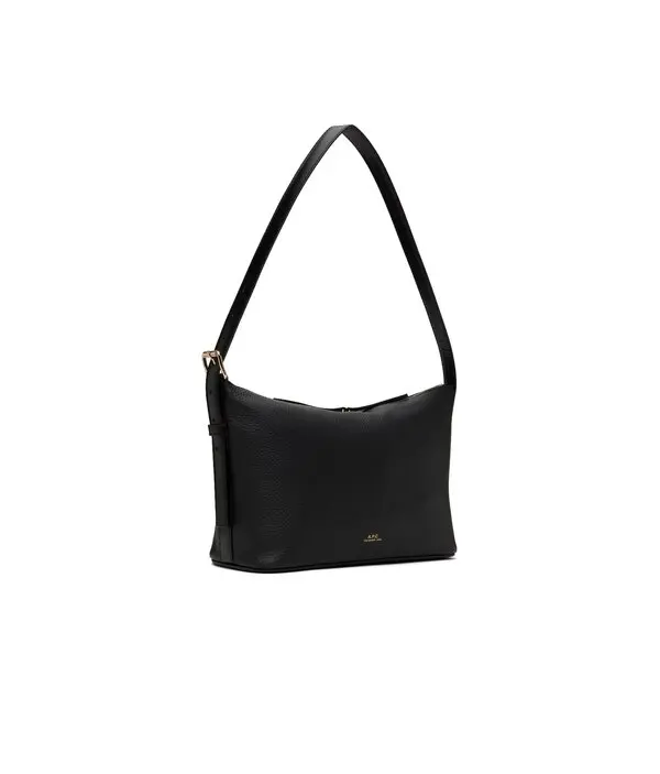 A.p.c. Vera Logo Embossed Shoulder Bag - Black