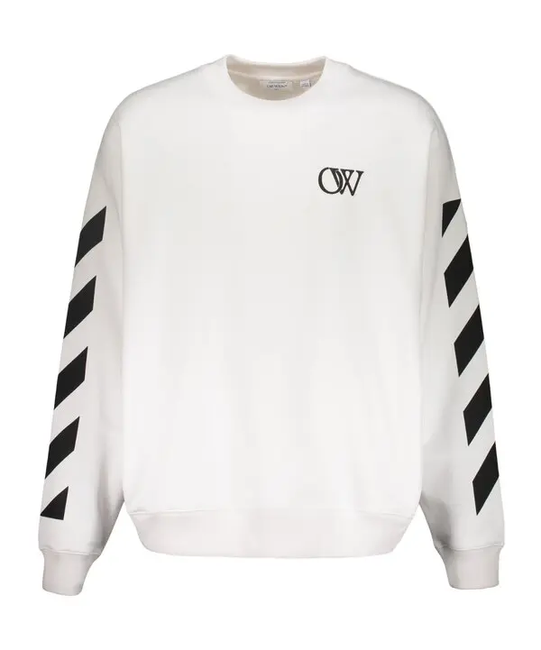 Off-White Diagonal Sleeve Logo Sweatshirt - White
