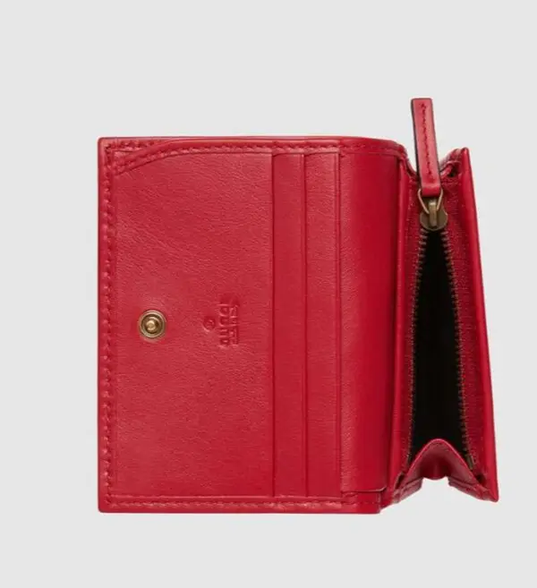 Gucci Gg Marmont Card Case - Red