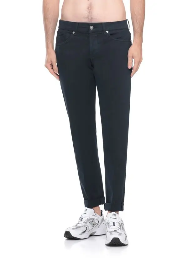 DONDUP Slim Fit Jeans With Contrast Embroidery - Black