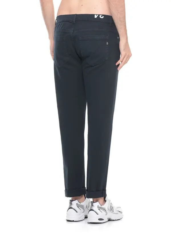 DONDUP Slim Fit Jeans With Contrast Embroidery - Black
