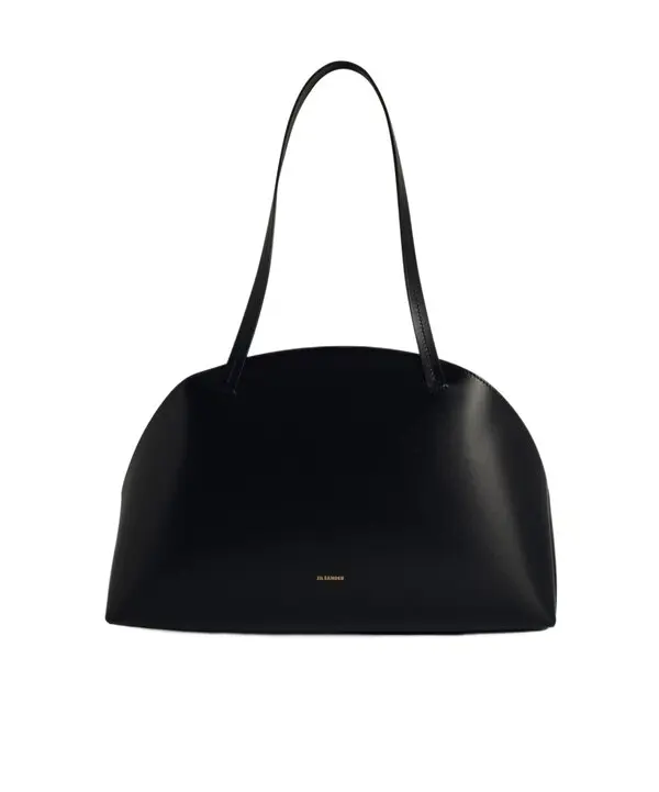 JIL SANDER Logo Printed Tote Bag - Black