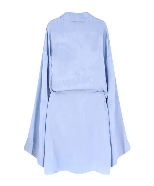 Balenciaga Tie-front Logo Jacquard Dress