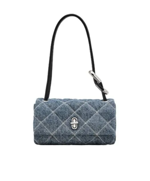 Marc Jacobs Quilted Denim Mini Dual Shoulder Bag - Gray