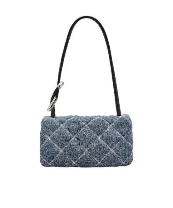 Marc Jacobs Quilted Denim Mini Dual Shoulder Bag - Gray