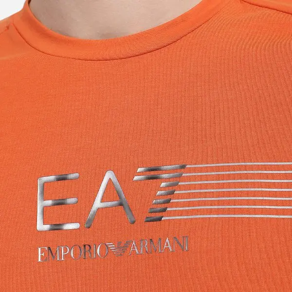 EA7 Line Logo Shoulder Collar T-shirt