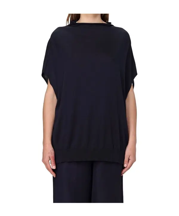 Fabiana Filippi Short-sleeved Roll Neck Knitted Top - Black