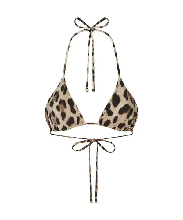 Dolce & Gabbana Leopard-printed Bikini Top - Nude