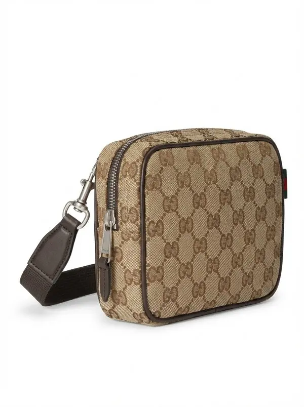 Gucci Gg Mini Bag With Web Detail - Beige And Brown