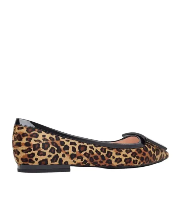 ROGER VIVIER Leopard Print Pointed Toe Ballerinas