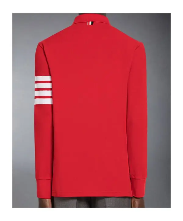 Thom Browne 4-bar Long-sleeve Polo Shirt
