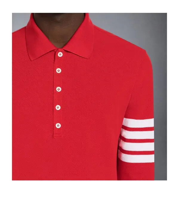 Thom Browne 4-bar Long-sleeve Polo Shirt