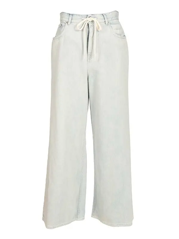MAISON MARGIELA Wide Leg Jeans With Drawstring - Light Blue