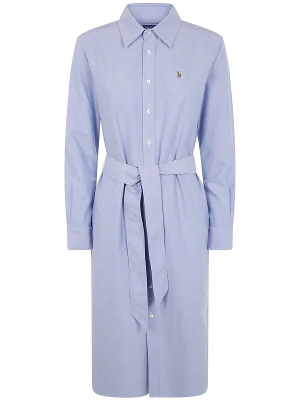 Ralph Lauren Polo Belted Oxford Shirtdress - Blue