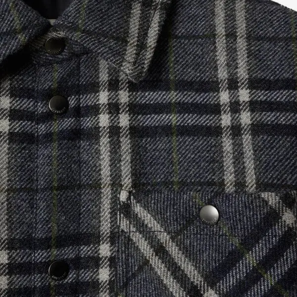 Burberry Checked Press-stud Shirt - Indigo