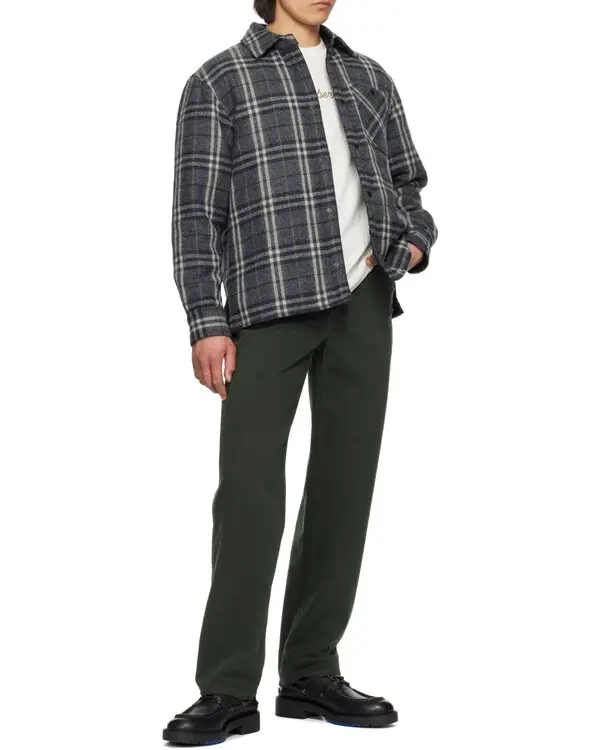 Burberry Checked Press-stud Shirt - Indigo