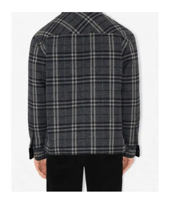Burberry Checked Press-stud Shirt - Indigo
