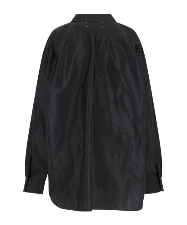 MAISON MARGIELA Long Sleeve Shirt With Lapel Collar - Black