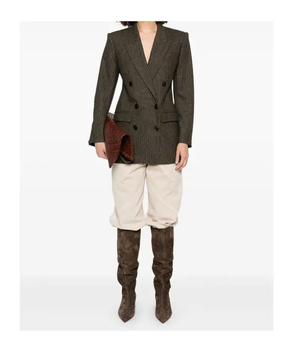 Isabel Marant Étoile Double-breasted Tailored Blazer With Vertical Stripes