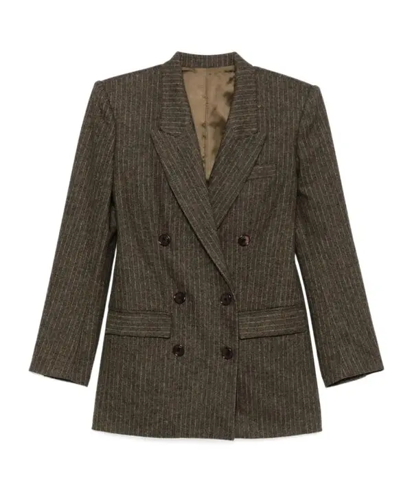 Isabel Marant Étoile Double-breasted Tailored Blazer With Vertical Stripes - No