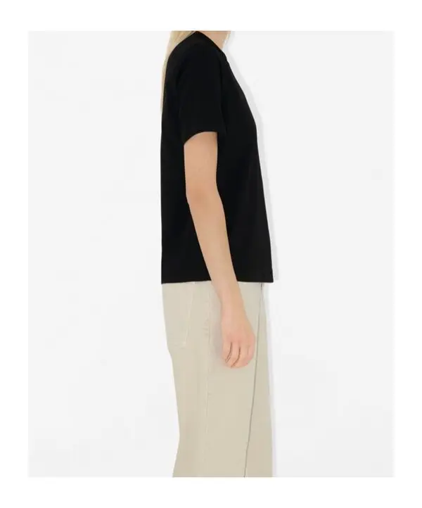 Burberry Checked Patch Crewneck T-shirt - Black
