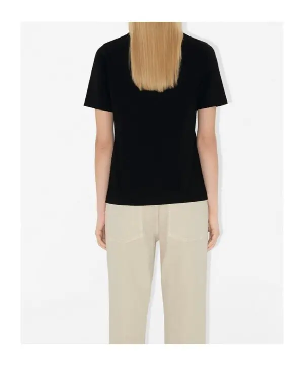 Burberry Checked Patch Crewneck T-shirt - Black