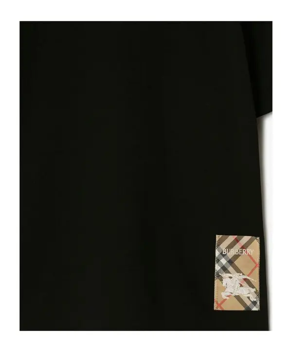 Burberry Checked Patch Crewneck T-shirt