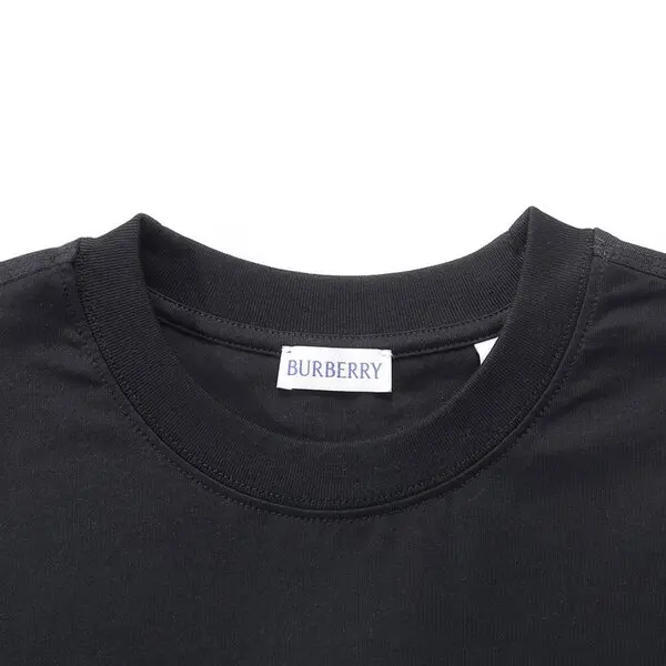 Burberry Checked Patch Crewneck T-shirt