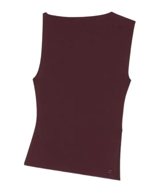 COURREGES Asymmetrical Interlock Top With Ac Logo - Burgundy Red