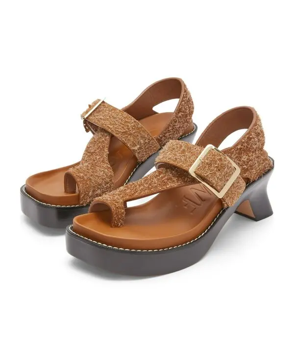 Loewe Ease Heeled Sandals - Brown