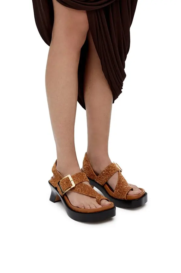 Loewe Ease Heeled Sandals - Brown
