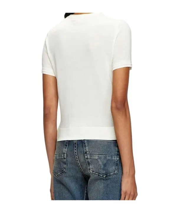 DIESEL® Short Sleeve Embroidered Logo Knit Top