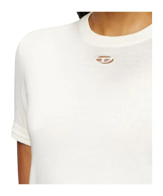 DIESEL® Short Sleeve Embroidered Logo Knit Top