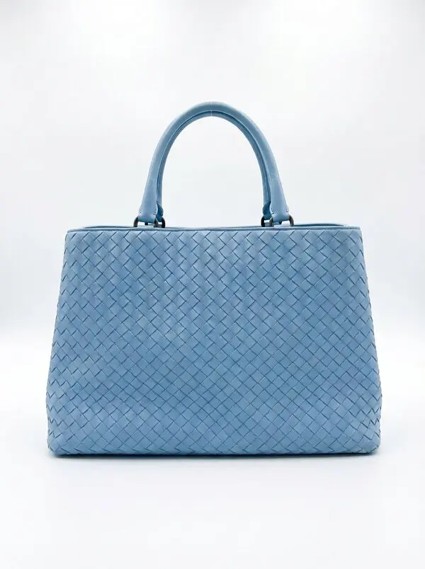 Bottega Veneta Woven Top Handle Handbag - Gray