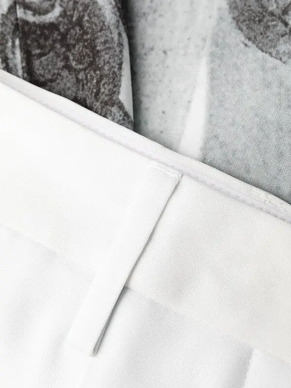 Off-White Botanical Print Straight Leg Trousers