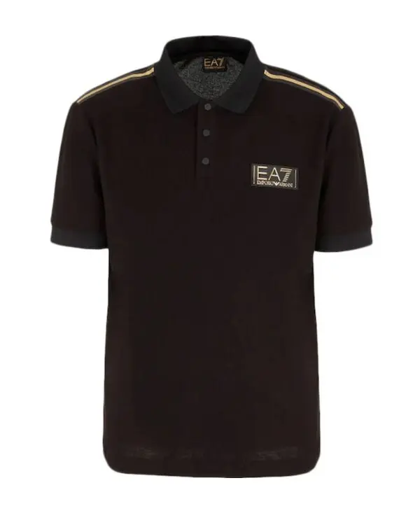 EA7 Logo-patch Cotton Polo Shirt