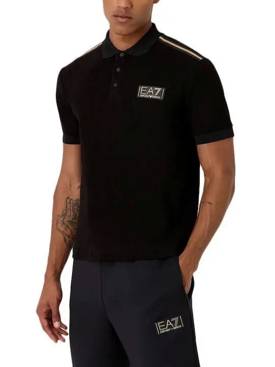 EA7 Logo-patch Cotton Polo Shirt
