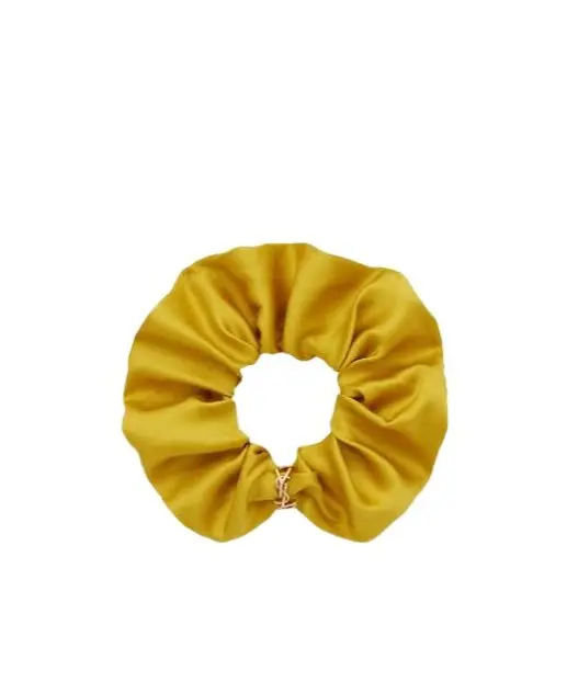 Saint Laurent Cassandre Scrunchie In Silk Satin - Sunshine Color