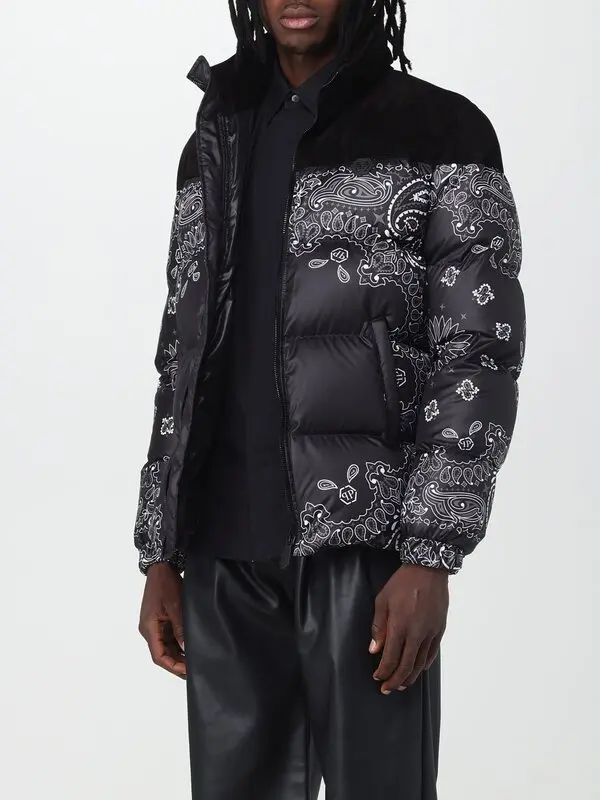 Philipp Plein Bandana-printed Zip-up Padded Jacket