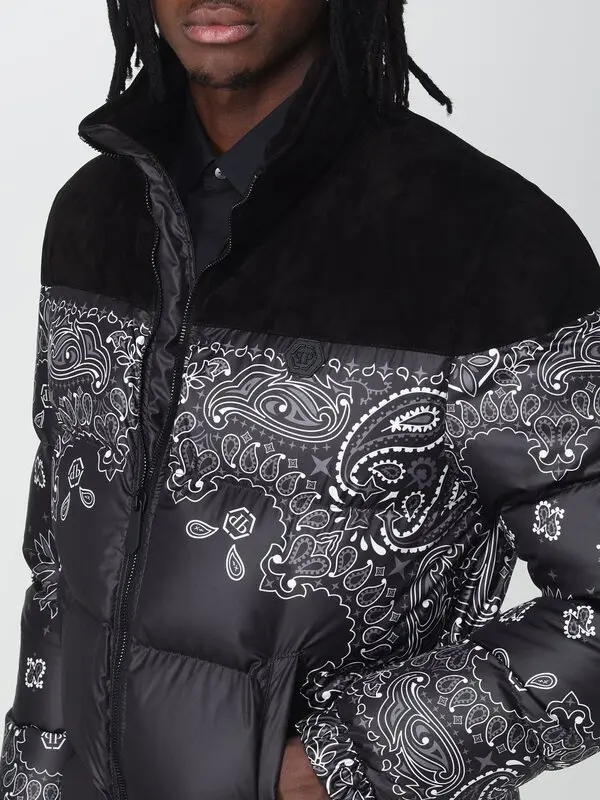Philipp Plein Bandana-printed Zip-up Padded Jacket