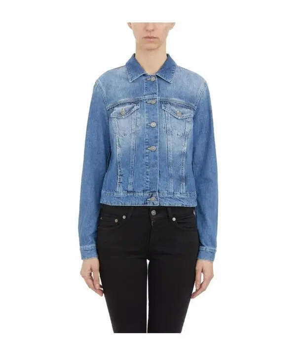 DONDUP Long-sleeved Denim Jacket - Blue