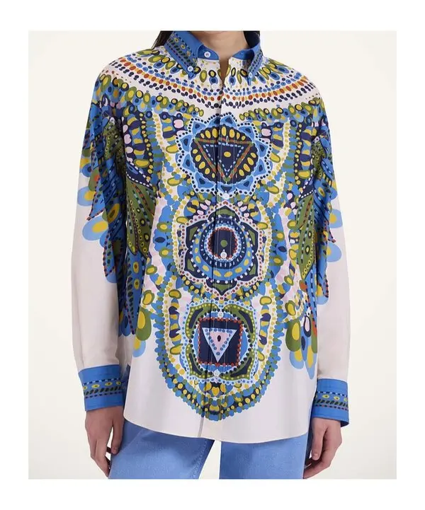 La DoubleJ Graphic Print Long Sleeve Shirt - Multicolor