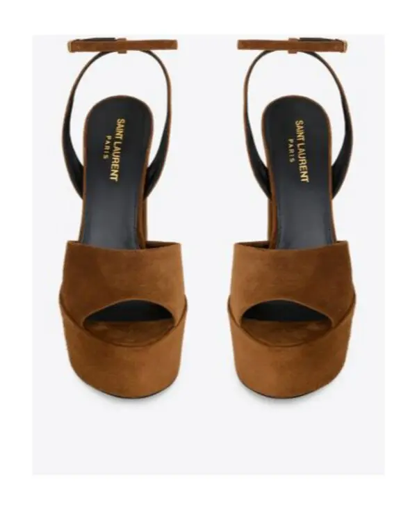 Saint Laurent Jodie Almond Toe Platform Sandals