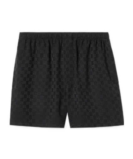 Gucci Gg Silk Jacquard Swim Shorts - Black